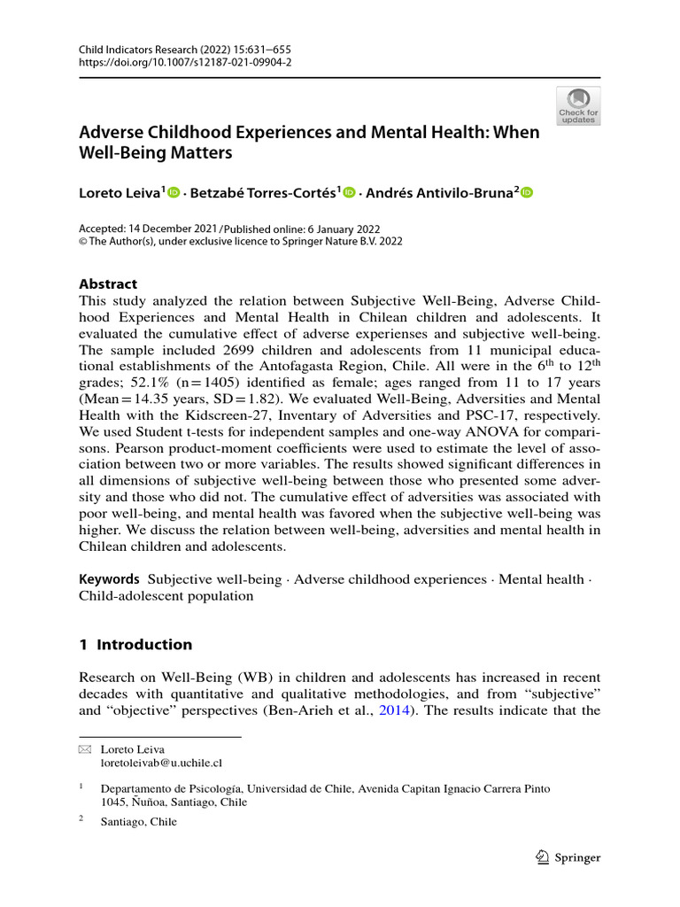 ACE and Mental Health | PDF | Adolescence | Mental Health