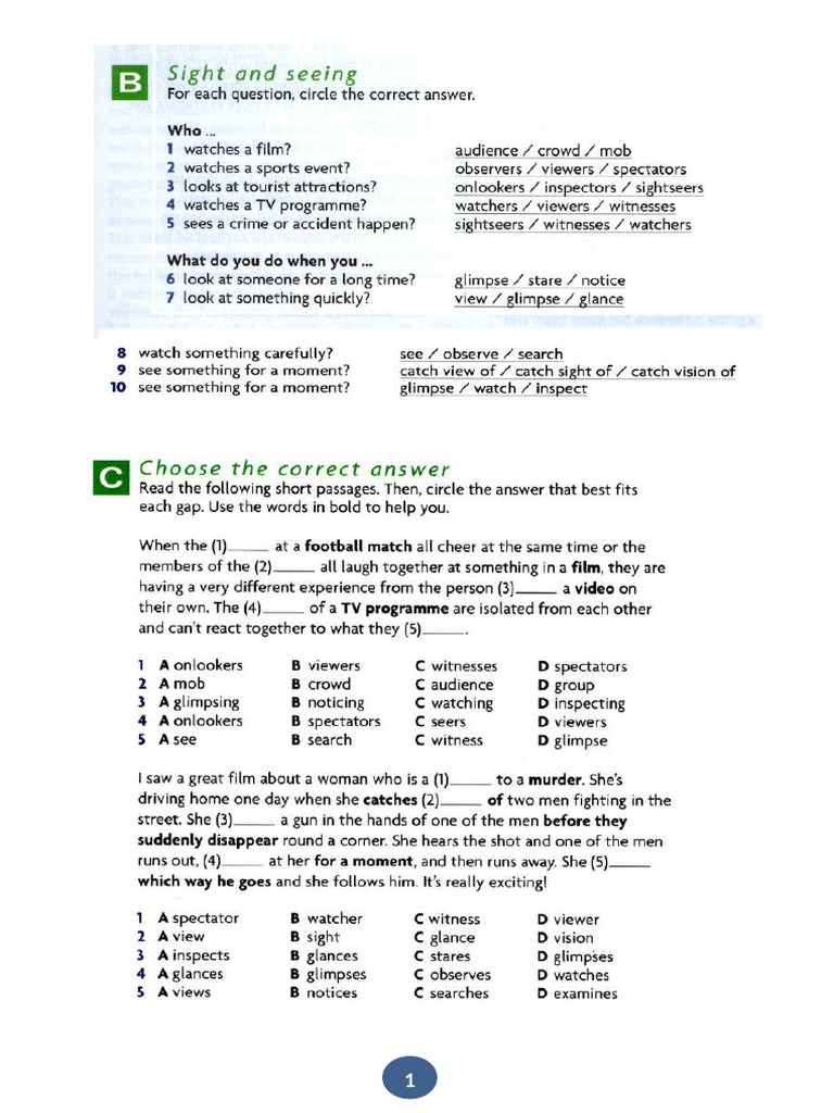 Vocabulary From Skills For FCE Book | PDF
