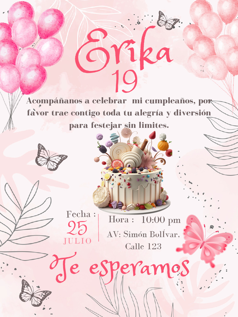 Cumpleaños de Erika | PDF