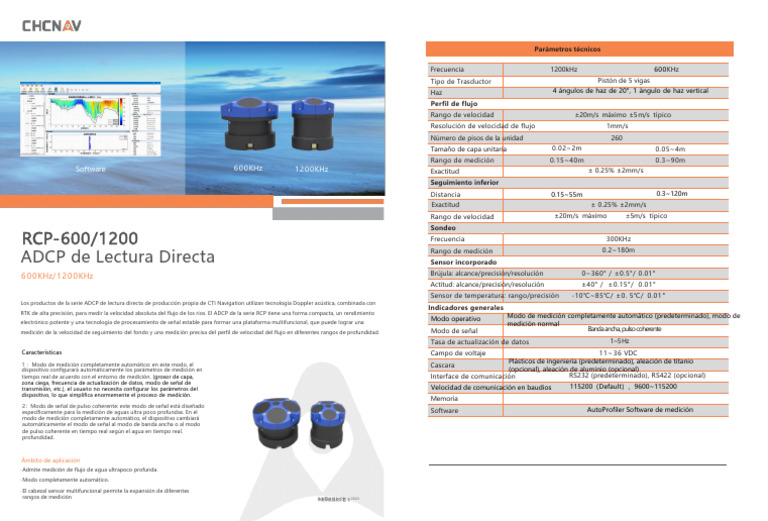 RCP-600,1200 Adcp - 2023 | PDF | Medición