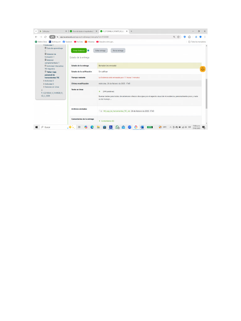 Zajuna Evidencia Act Cajada de Herramientas | PDF