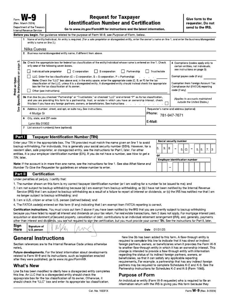 W9 Form 2 | PDF