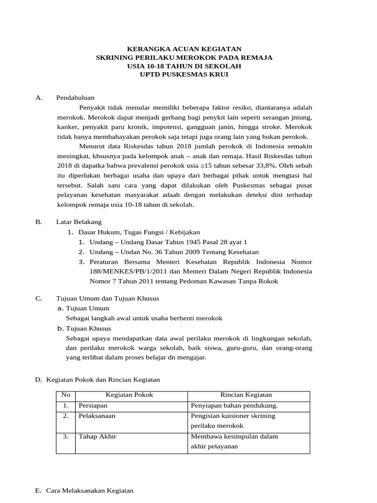 Skrining Perilaku Merokok Remaja Sekolah | PDF