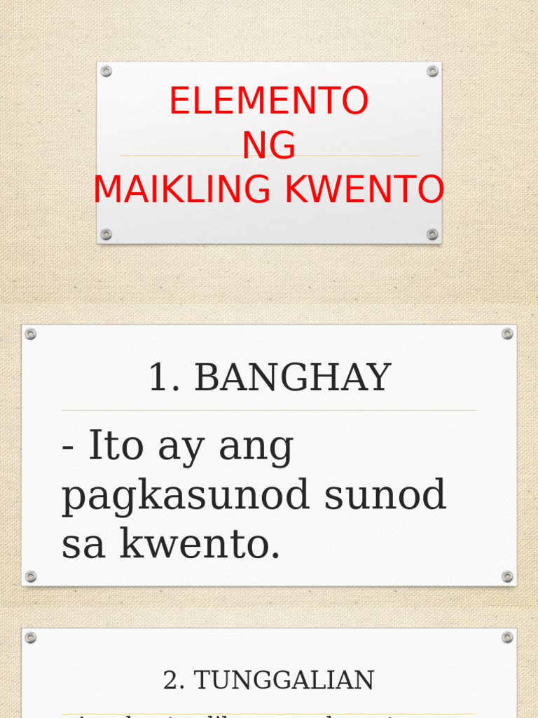 Elemento NG Maikling Kwento | PDF