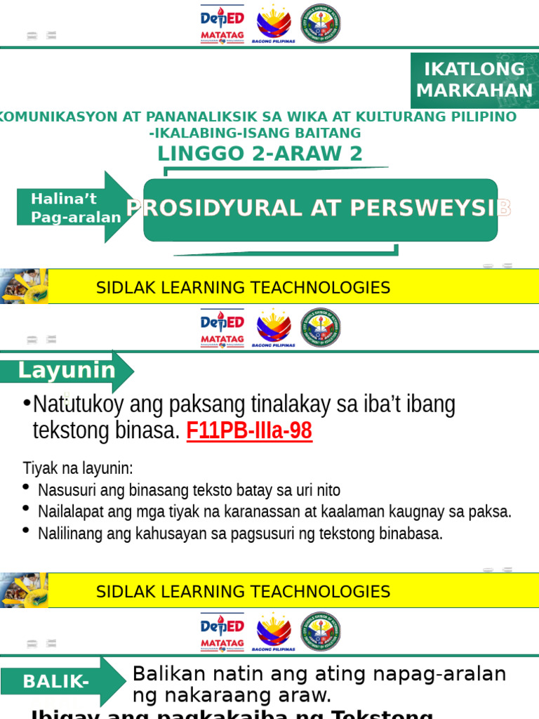 Pagbasa Quarter 3 Week 2 Day 3 | PDF