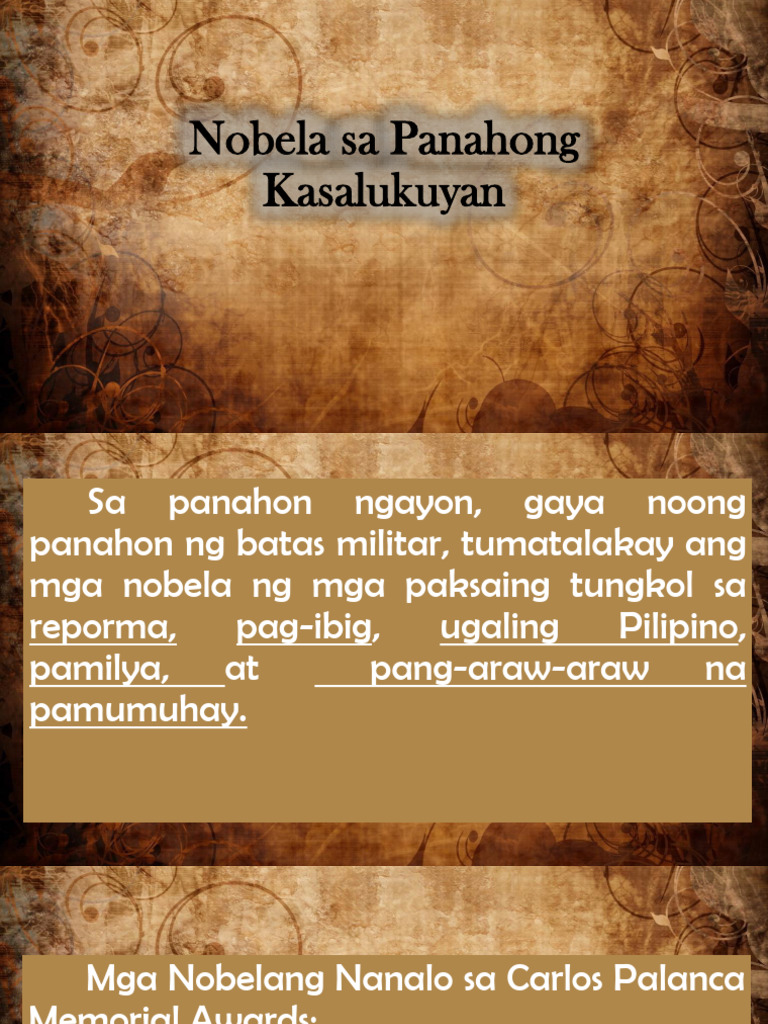 Nobela Sa Panahong Kasalukuyan | PDF