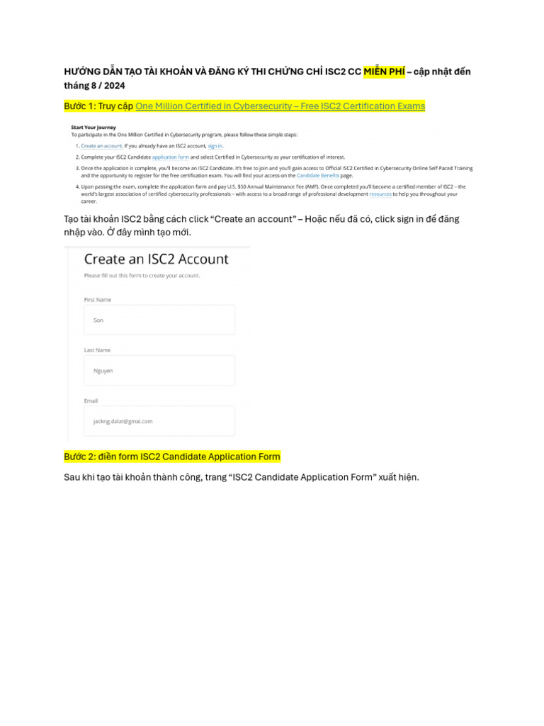 One Million Certified in Cybersecurity - Free ISC2 Certification Exams | PDF