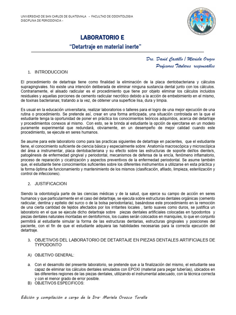 DETARTRAJE EN MATERIAL INERTE 2021 | PDF | Odontología | Ramas de ...