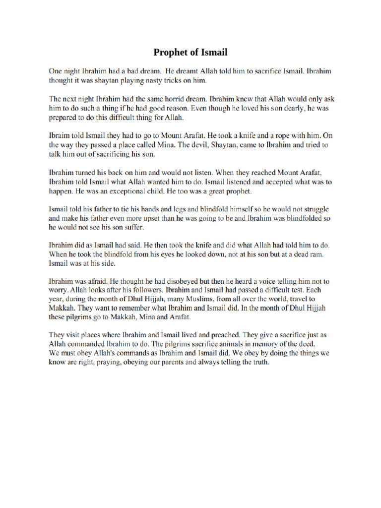 Prophet of Ismail | PDF