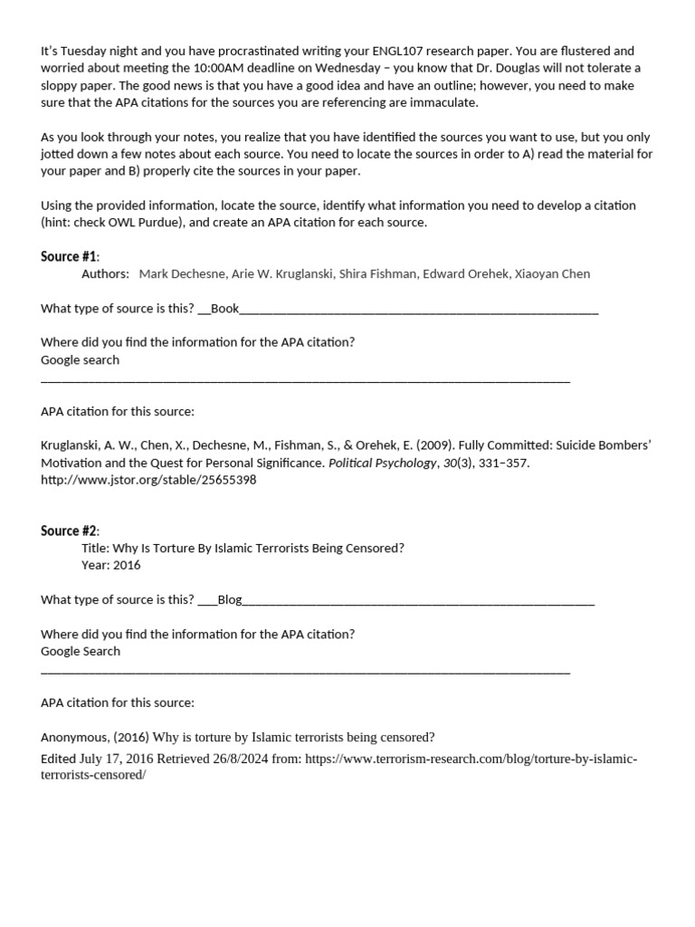APA Activity - Find and Cite | PDF