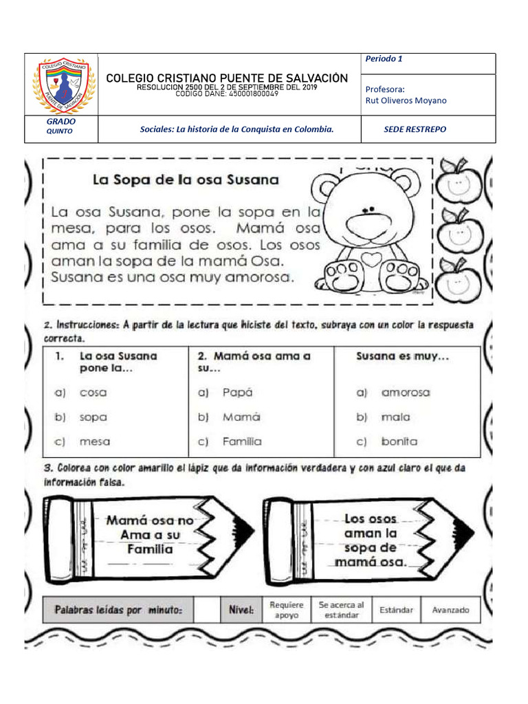 Actividades Quinta Semana Dia Viernes Lectura Todos | PDF