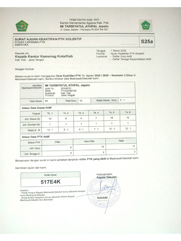 S25A MI TARBIYATUL ATHFAL 2024-2025 GENAP SCAN | PDF