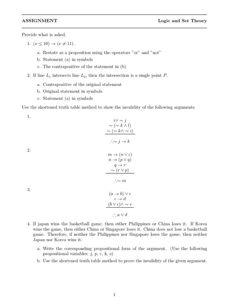 Logic Assignment | PDF