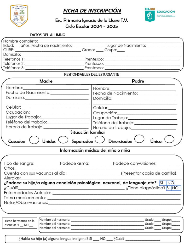 Ficha de Inscip 24-25 2 | PDF | Enfermedades y trastornos humanos ...