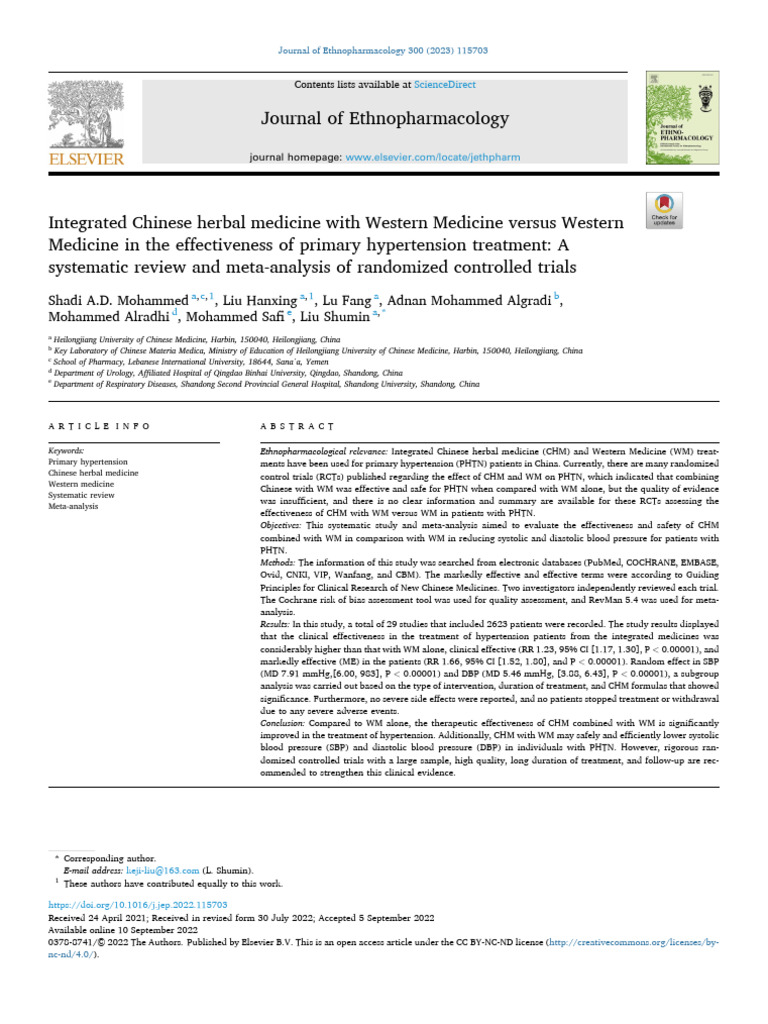 Integrated Chinese Herbal Medicine With Western Medicine Versus Western ...