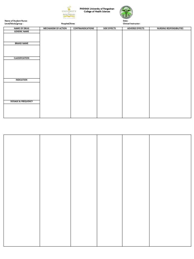 Drug Study TEMPLATE | PDF