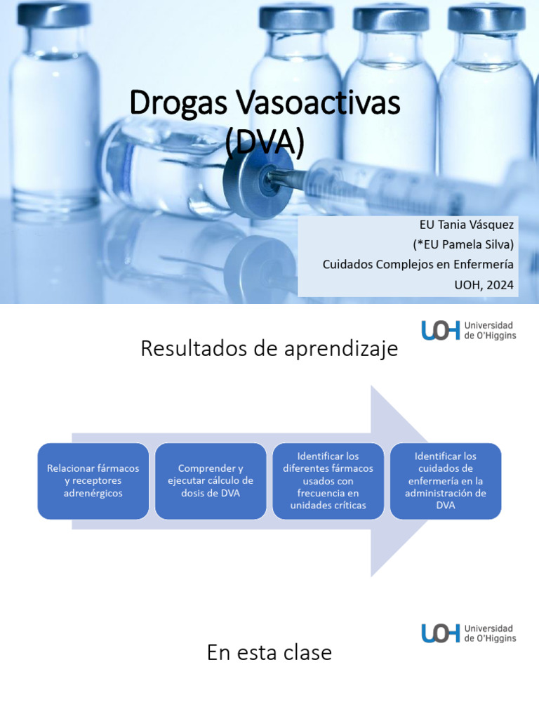 Drogas Vasoactivas y Su Manejo de Enfermeria | PDF | Norepinefrina ...