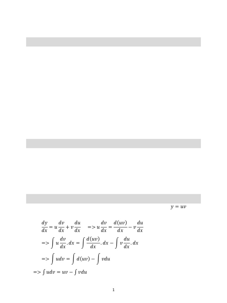 Lesson 5 Techniques of Integration | PDF | Integral | Functions And Mappings