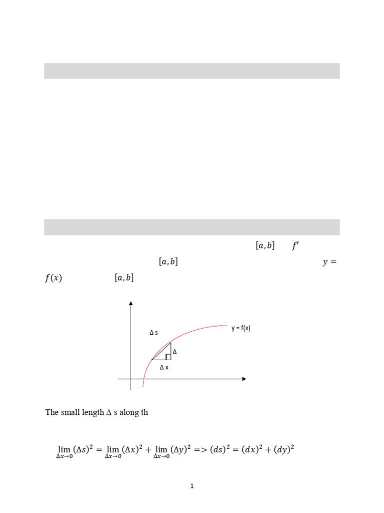 Arc Length, Area, and Volume Calculations | PDF | Integral | Area