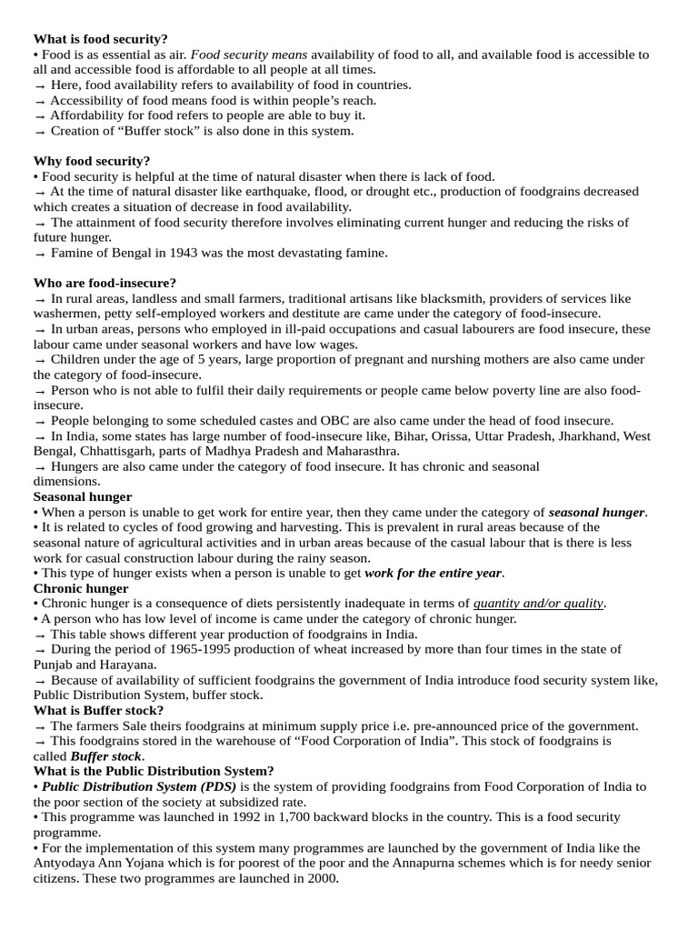 What is Food Security | PDF | Food Security | Poverty