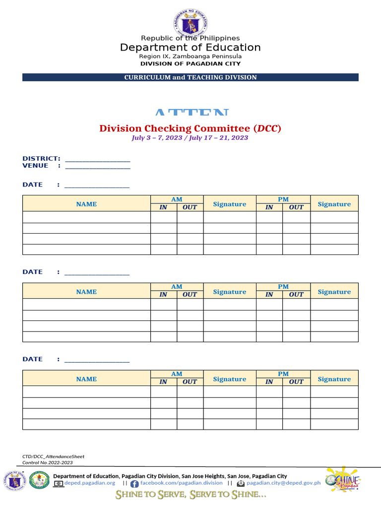DCC-Attendance-Sheet-2024 | PDF