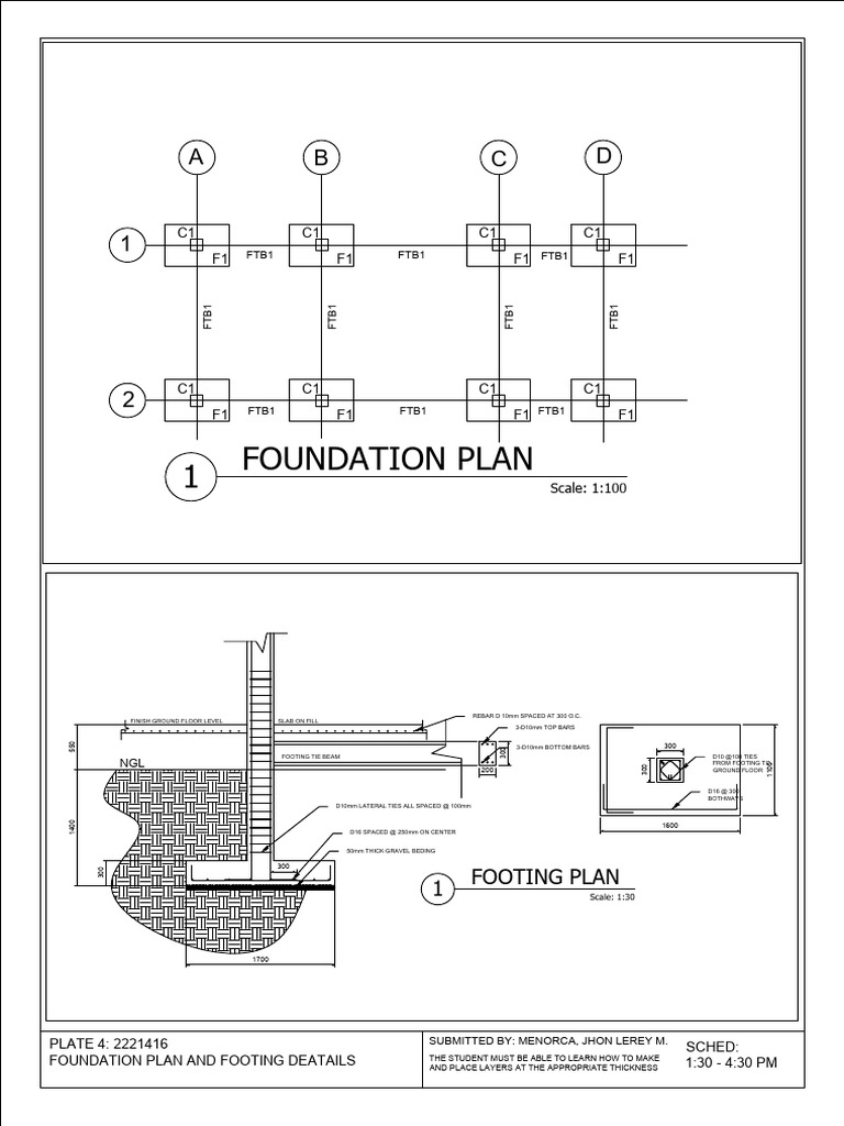 Foundation and Footing Details | PDF | Building Technology | Pedestrian ...