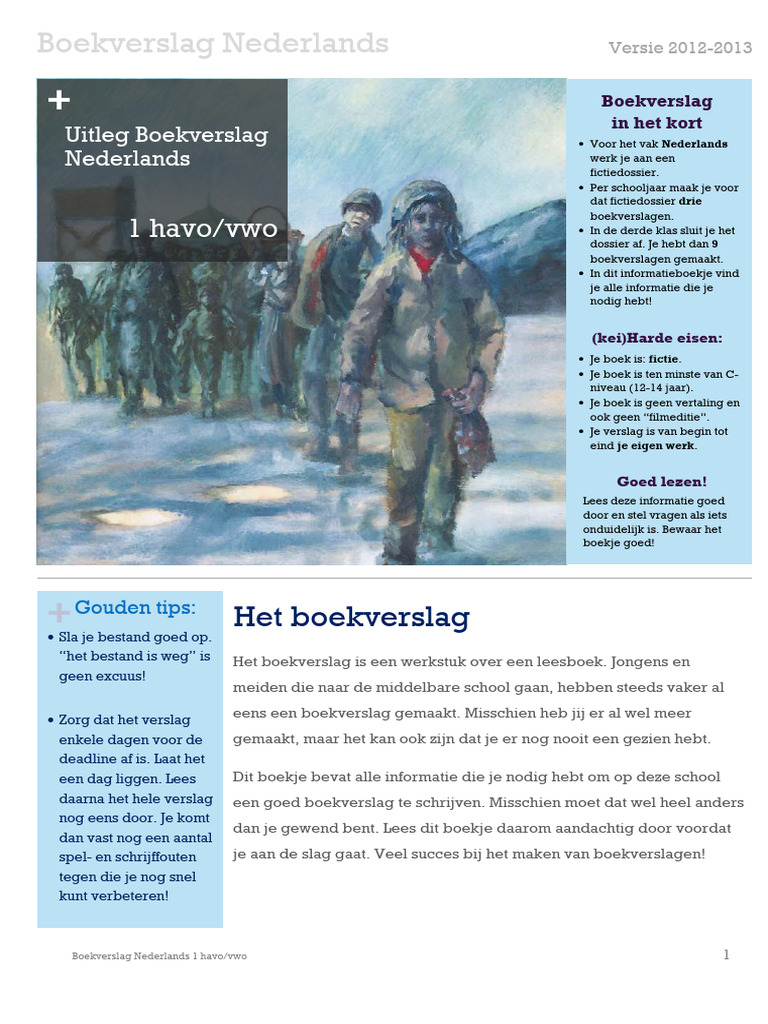 HA1 Uitleg en Inhoud Boekverslag (Versie 2013) PDF | PDF
