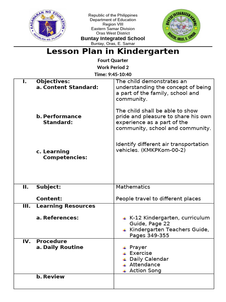 Fourt Quarter COT KInder | PDF | Teachers | Learning
