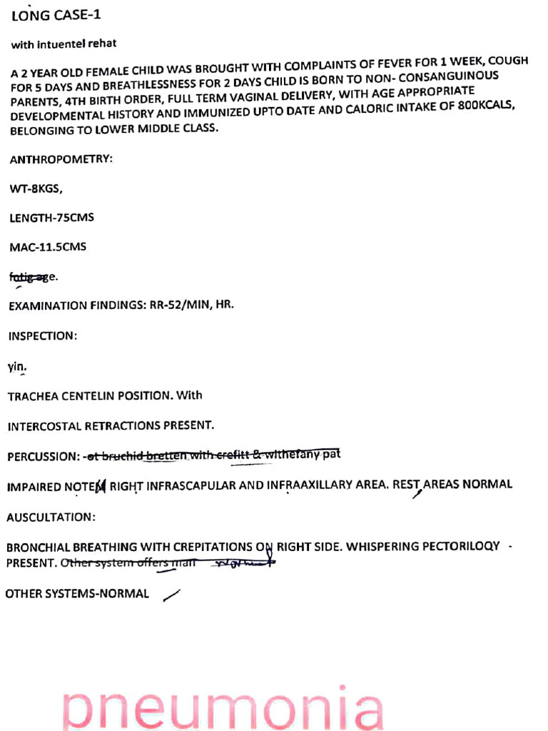 Paeds-Cases (Practicals) | PDF