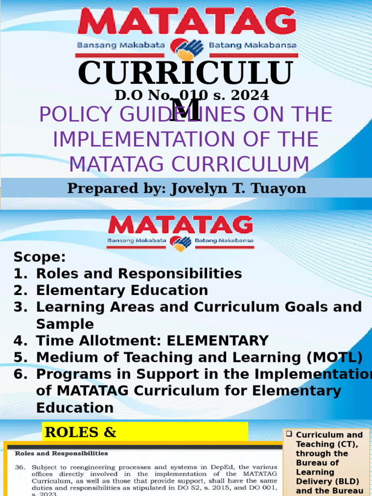 Mas004-Matatag Curriculum-Jovelyn Tuayon | PDF | Curriculum | Primary ...