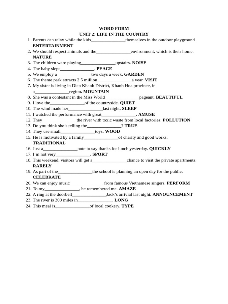 Word Form U2 | PDF