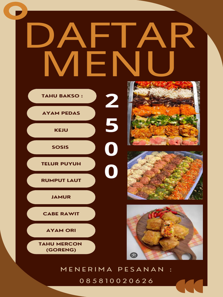 menu tahu | PDF