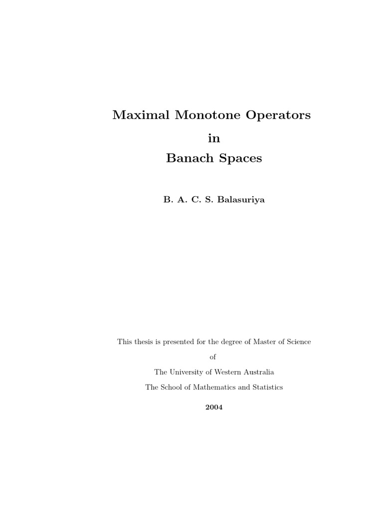 Balasuriya_B_A_C_S_2004 | PDF | Banach Space | Mathematical Relations