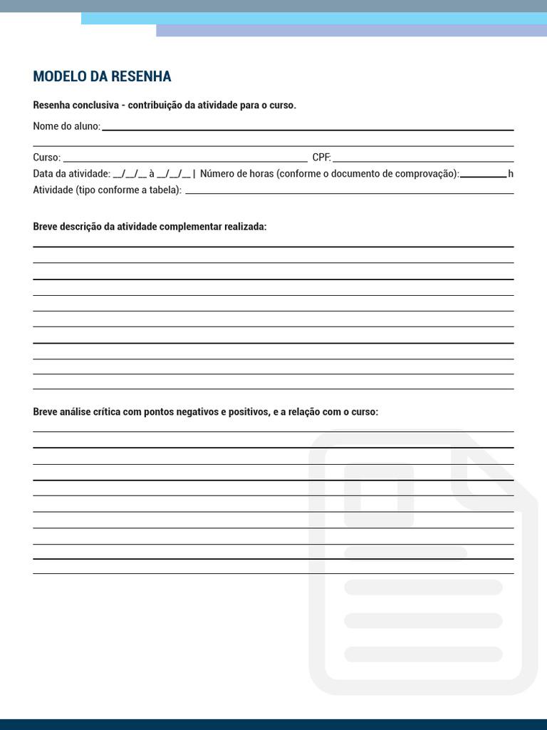 Modelo de Resenha Conclusiva para Cursos | PDF
