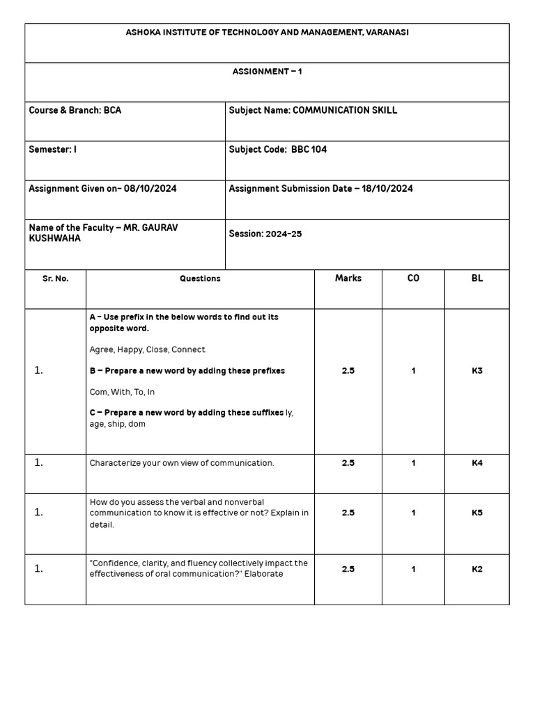 A1 BBC 104 COMMUNICATION SKILL.docx_20241017_182428_0000 | PDF