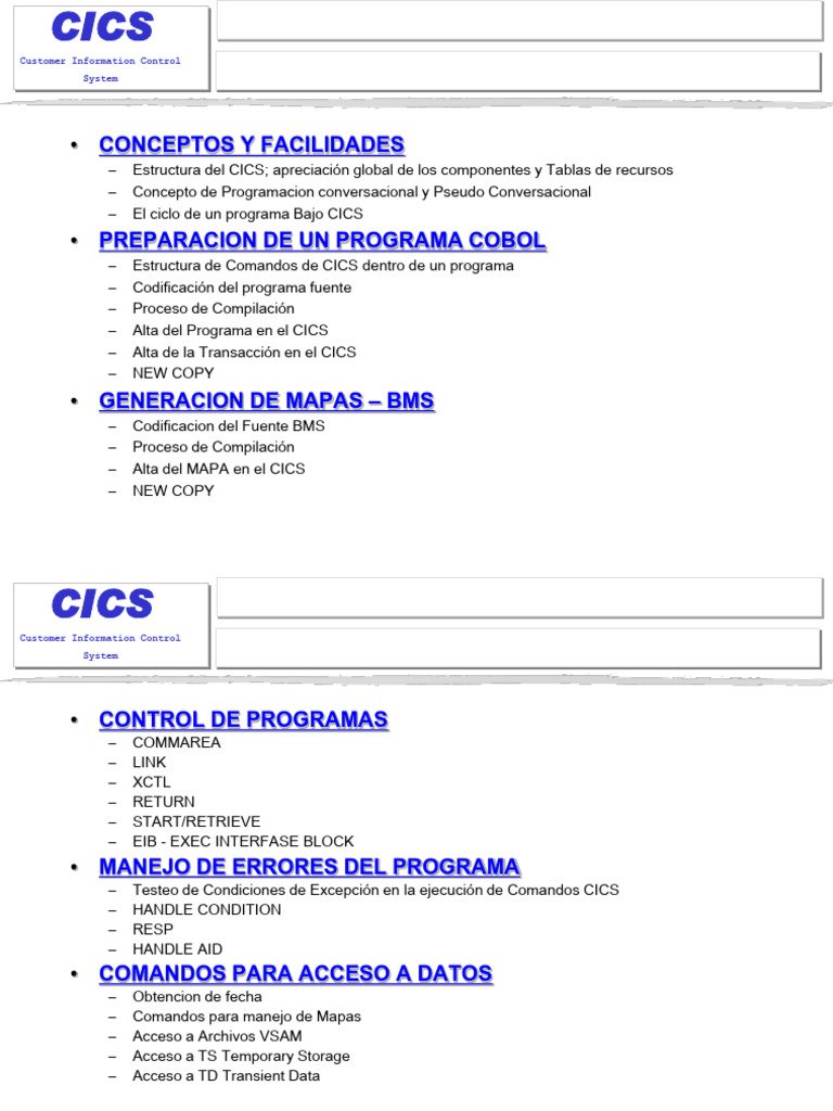 Material CICS | PDF | Lenguaje ensamblador | Archivo de computadora