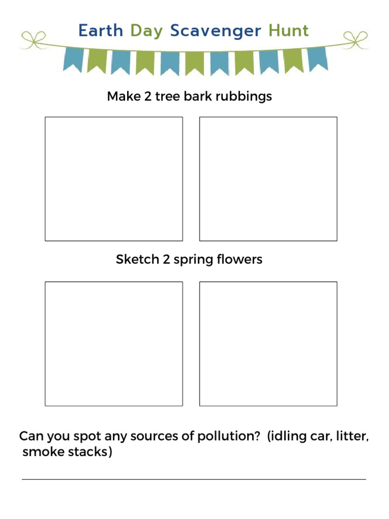 Earth Day Scavenger Hunt For Kids | PDF