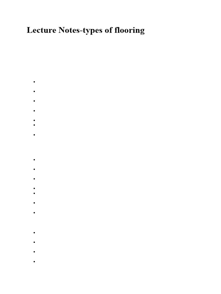 Lecture Notes on types of flooring | PDF | Epoxy | Coating