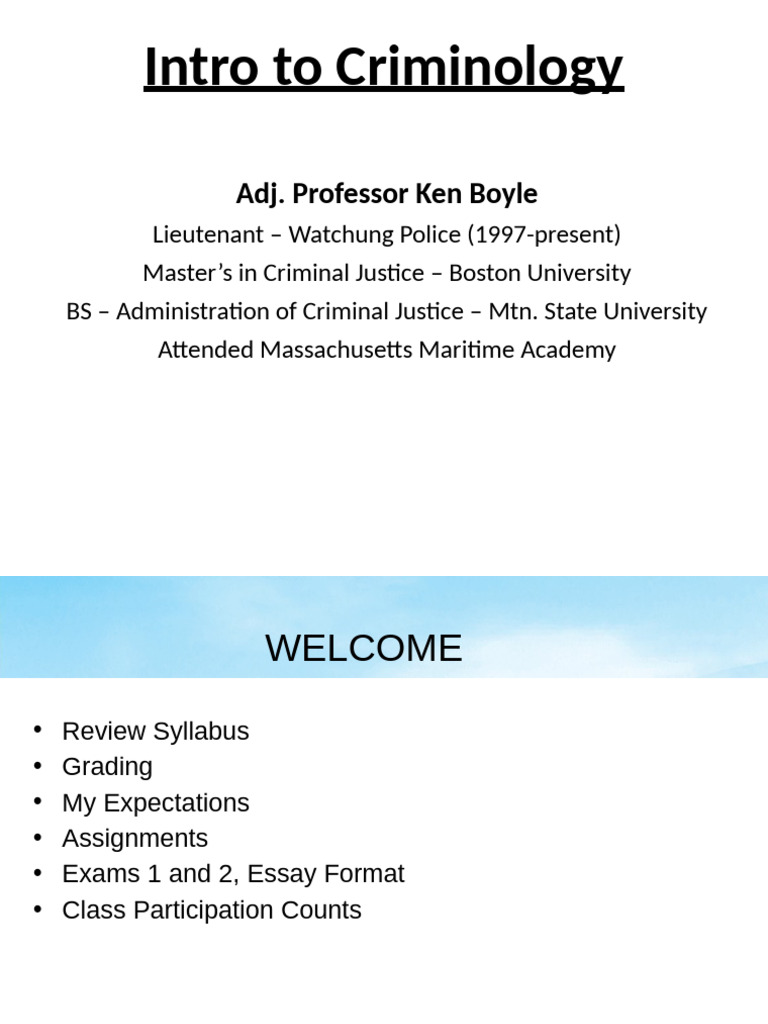 CRJU 151 - Lesson 1 PowerPoint | PDF | Crimes | Crime & Violence