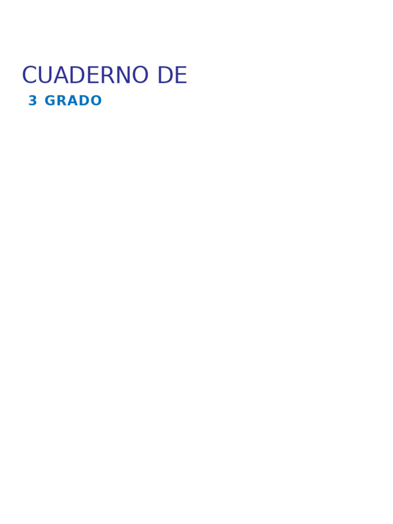 Cuaderno de Actividades 3er Grado | PDF