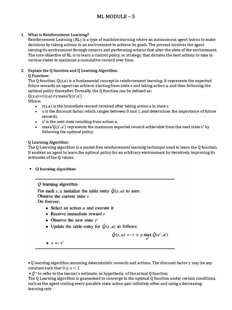 ML Module - 5 QB Solved-1 | PDF | Cognition | Artificial Intelligence ML Module - 5 QB Solved-1 | PDF | Cognition | Artificial Intelligence