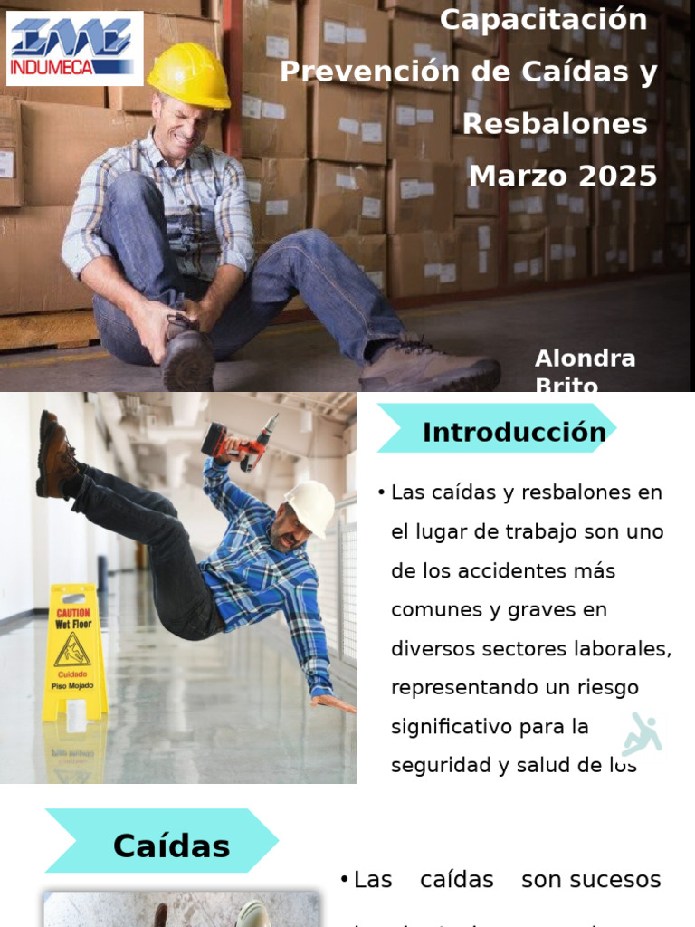 Prevención de Caídas y Resbalones Marzo 2025 Alondra | PDF