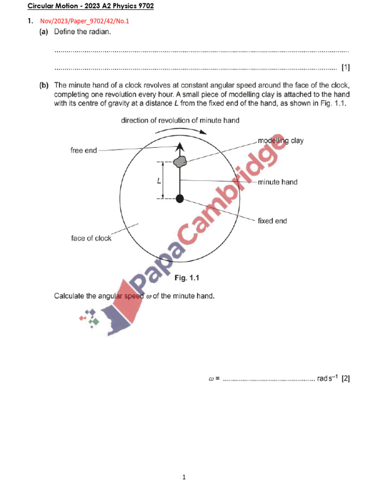 2023 Circular Motion A2 Physics 9702 | PDF