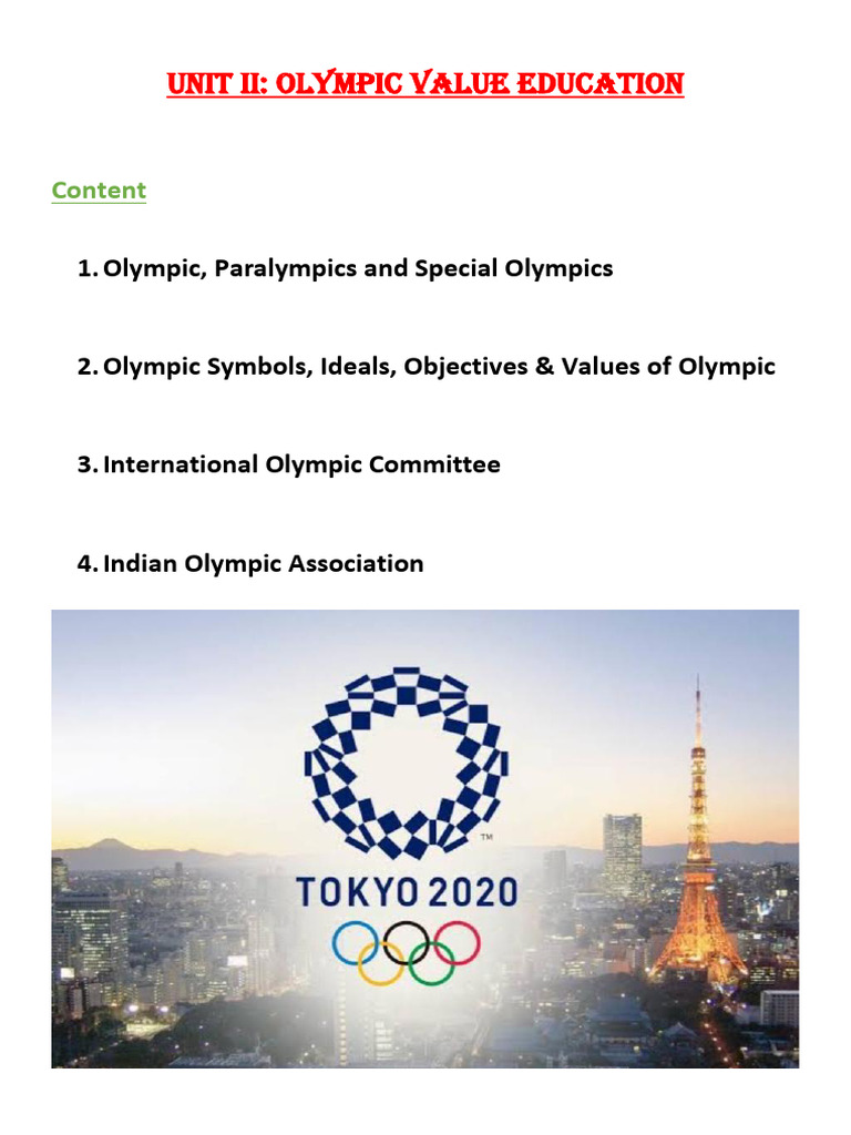 Updated Topic 2 Olympic Value Education | PDF | Paralympic Games ...