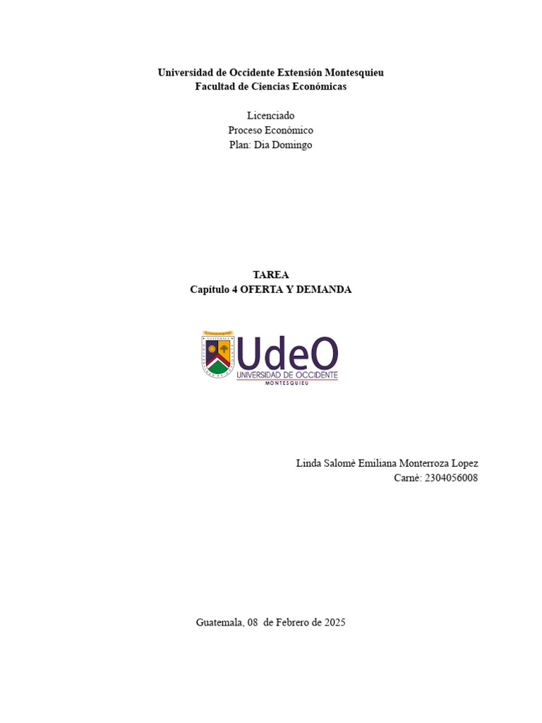Tarea Capitulo 4 | PDF | Oferta (economía) | Mercado (economía)