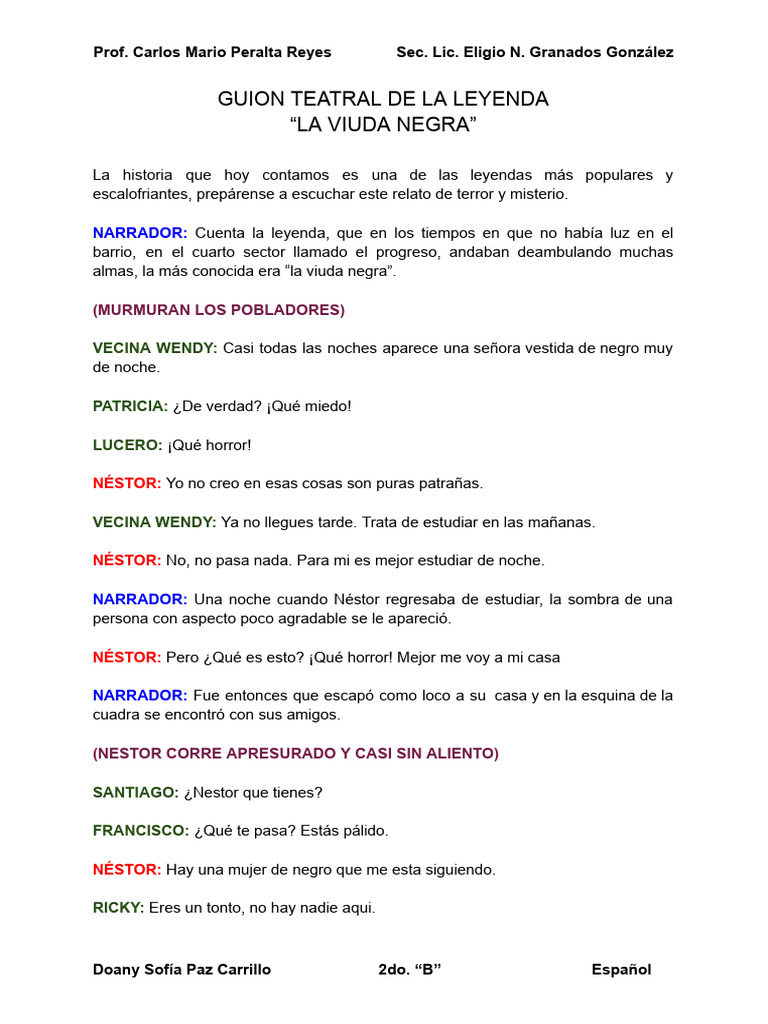 Guion Teatral de La Leyenda | PDF