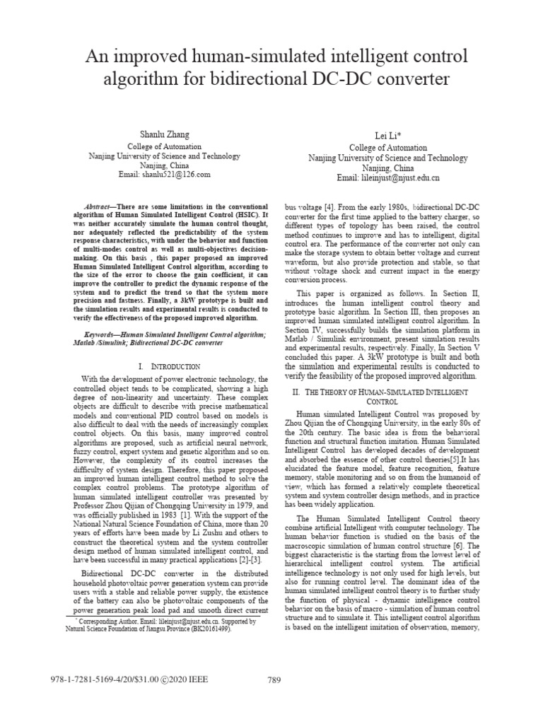 An Improved Human-Simulated Intelligent Control Algorithm For Bidirectional DC-DC Converter ...
