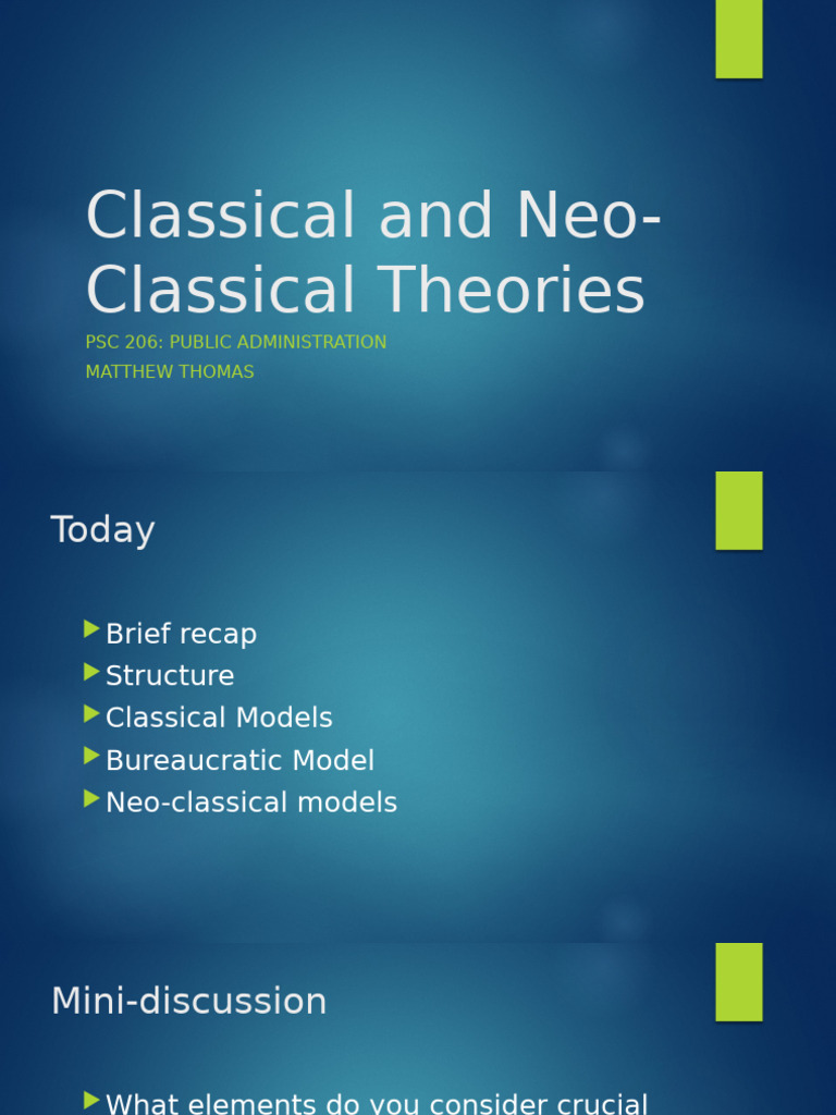 Classical and Neo-Classical Theories - Tagged | PDF | Bureaucracy ...