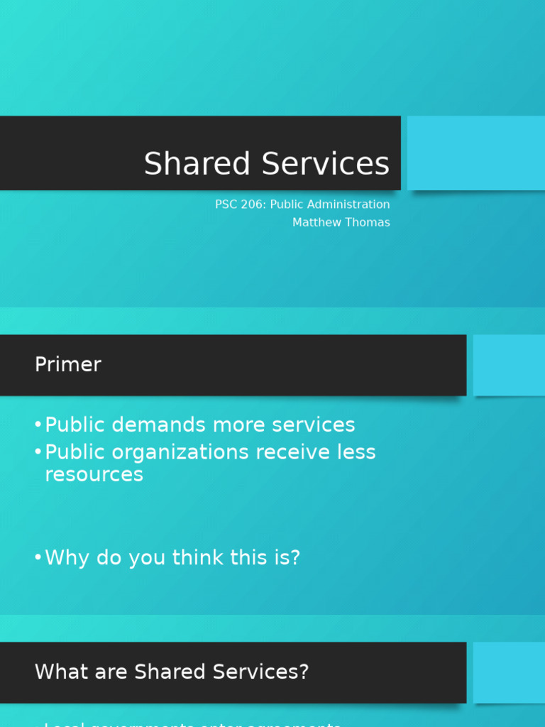 Shared Services | PDF