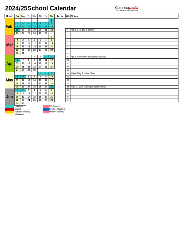 2024/25 School Year Calendar | PDF